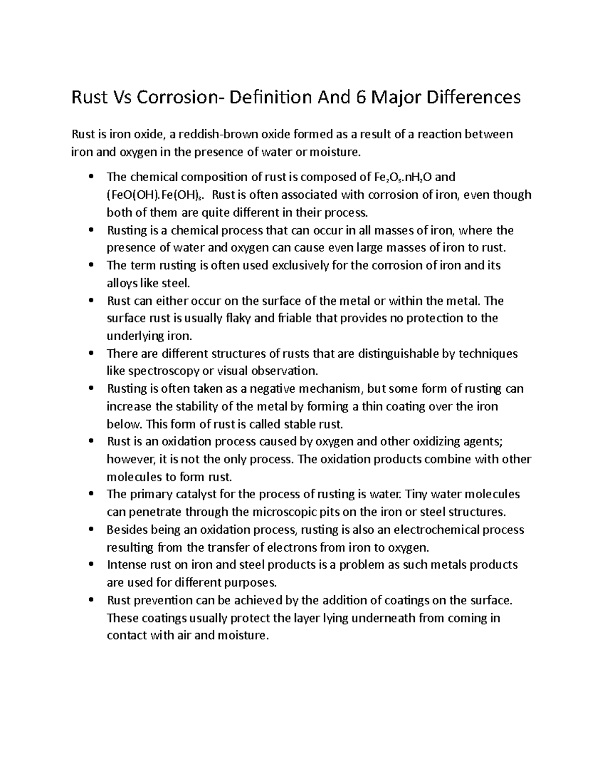 RUST - my notes about rust for chemistry - Rust Vs De昀椀ni琀椀on And 6 ...