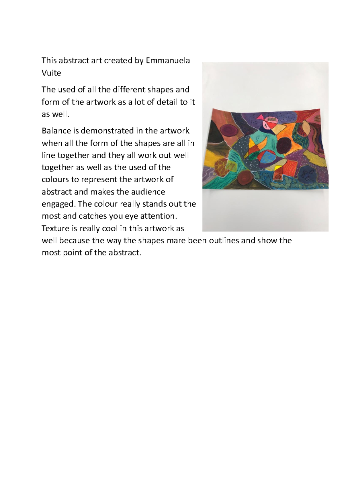 Abstract reflection - Yr 8 assignment ideas - This abstract art created ...