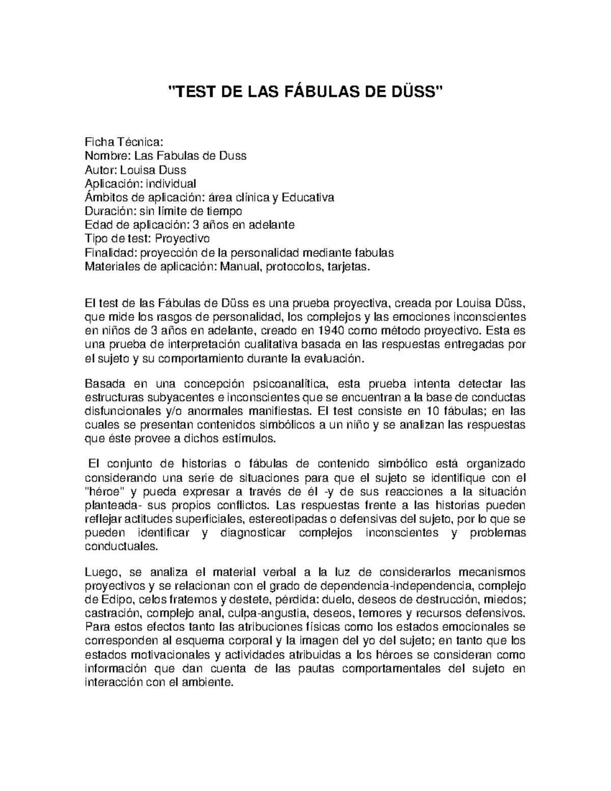 354103182 Test de Las Fabulas de Duss Completo - "TEST DE LAS FÁBULAS ...