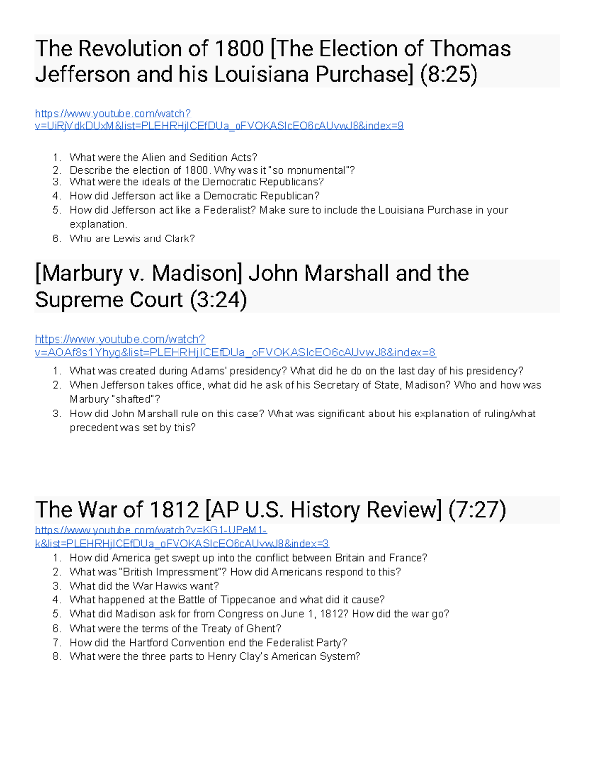 Heimler Apush Period 4 - The Revolution of 1800 [The Election of Thomas ...