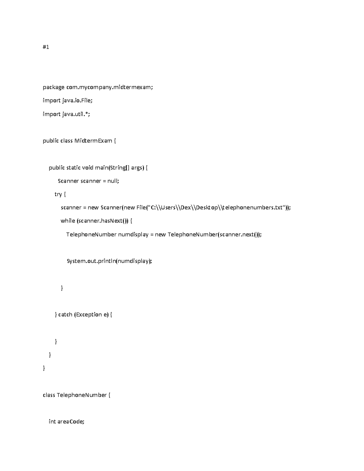 Prog act1 - Prog act1 - package com.mycompany; import java.io; import ...