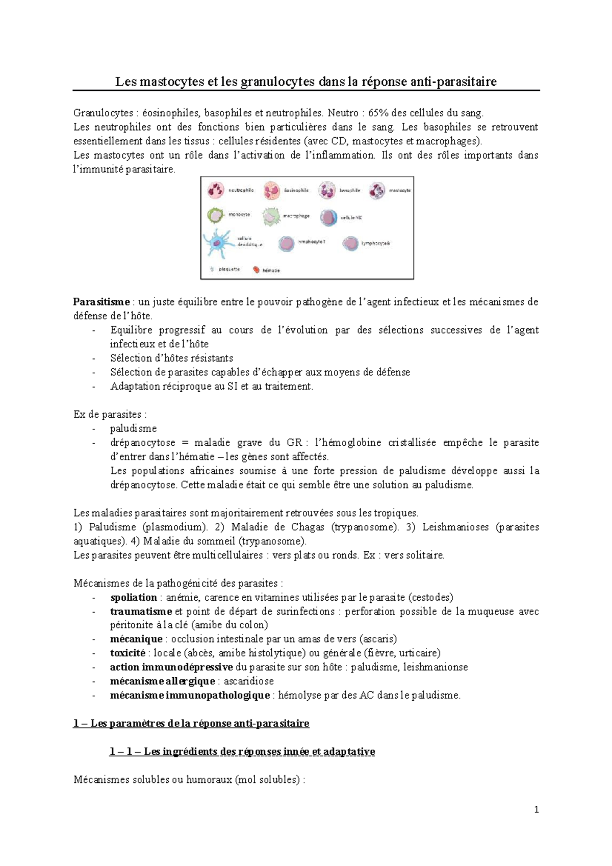 4 - Masto et granulo - Cours immunité de Master 1 Biologie Moléculaire ...