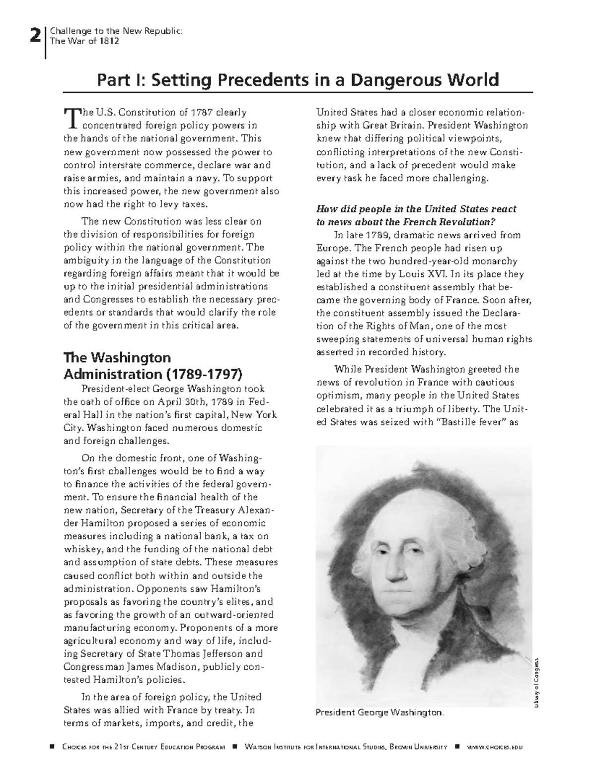 Early Republic Foreign Policy - choices for the 21st century education ...