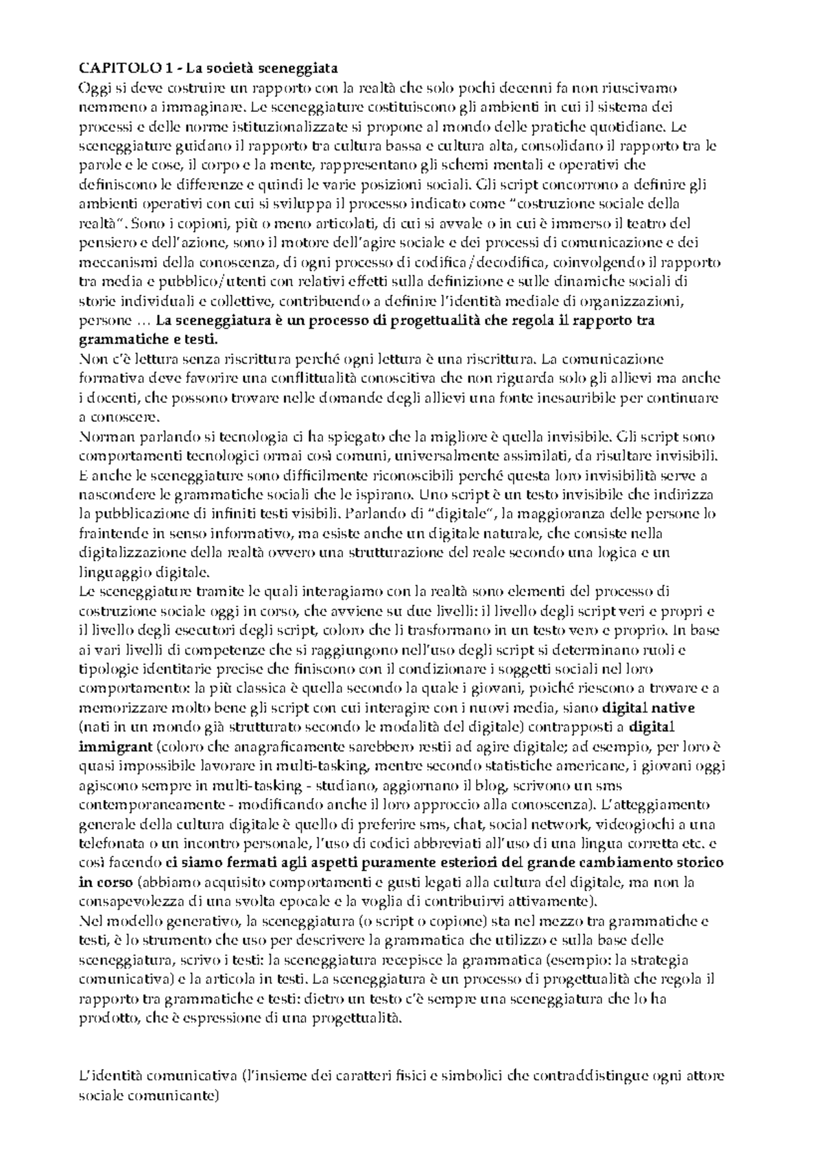 Comunicazione generativa luca toschi - CAPITOLO 1 La si deve costruire ...