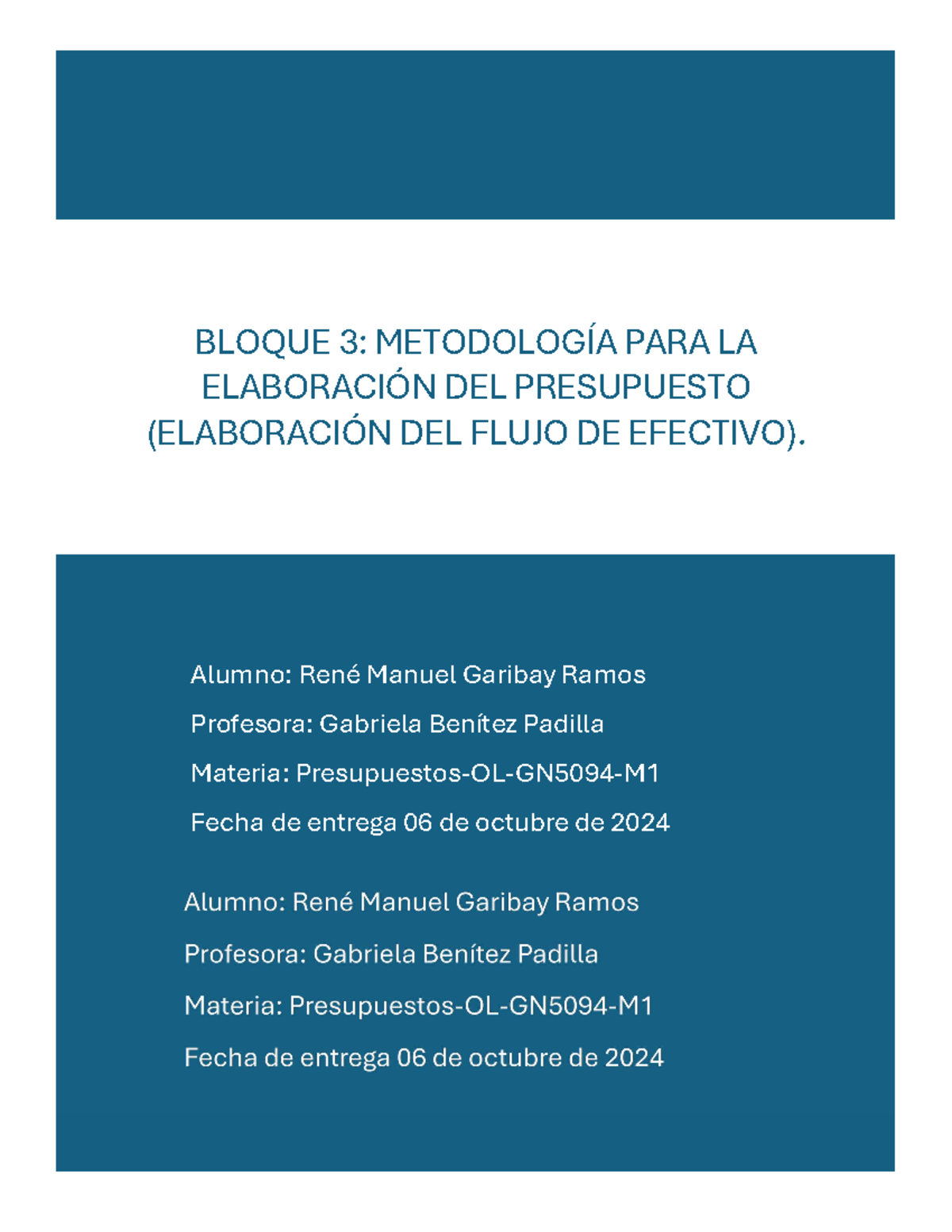 Garibay RENE MAPA Conceptualpresupuesto - BLOQUE 3: METODOLOGÍA PARA LA ...