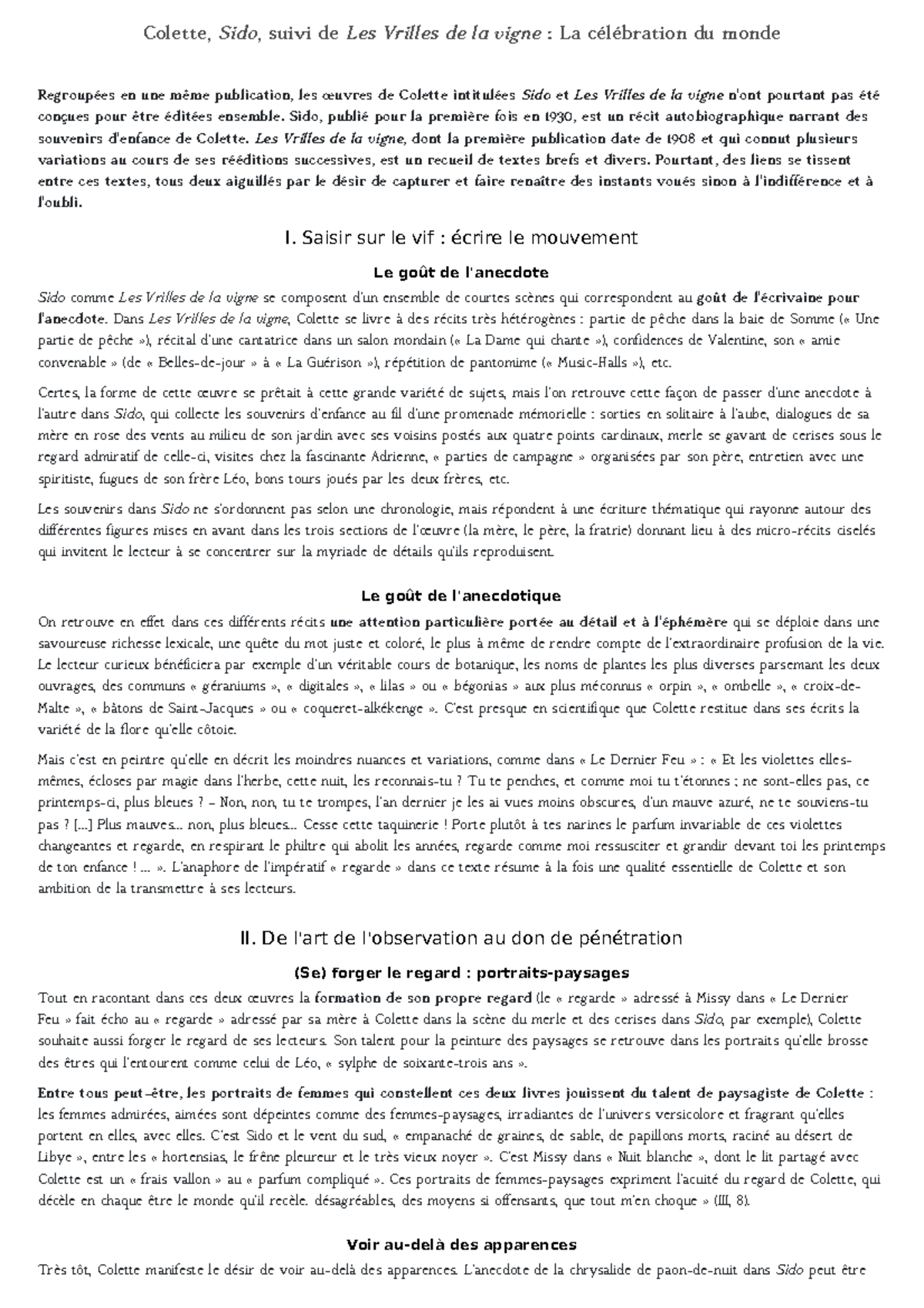 1re francais colette sido suivi de les vrilles de la vigne la ...