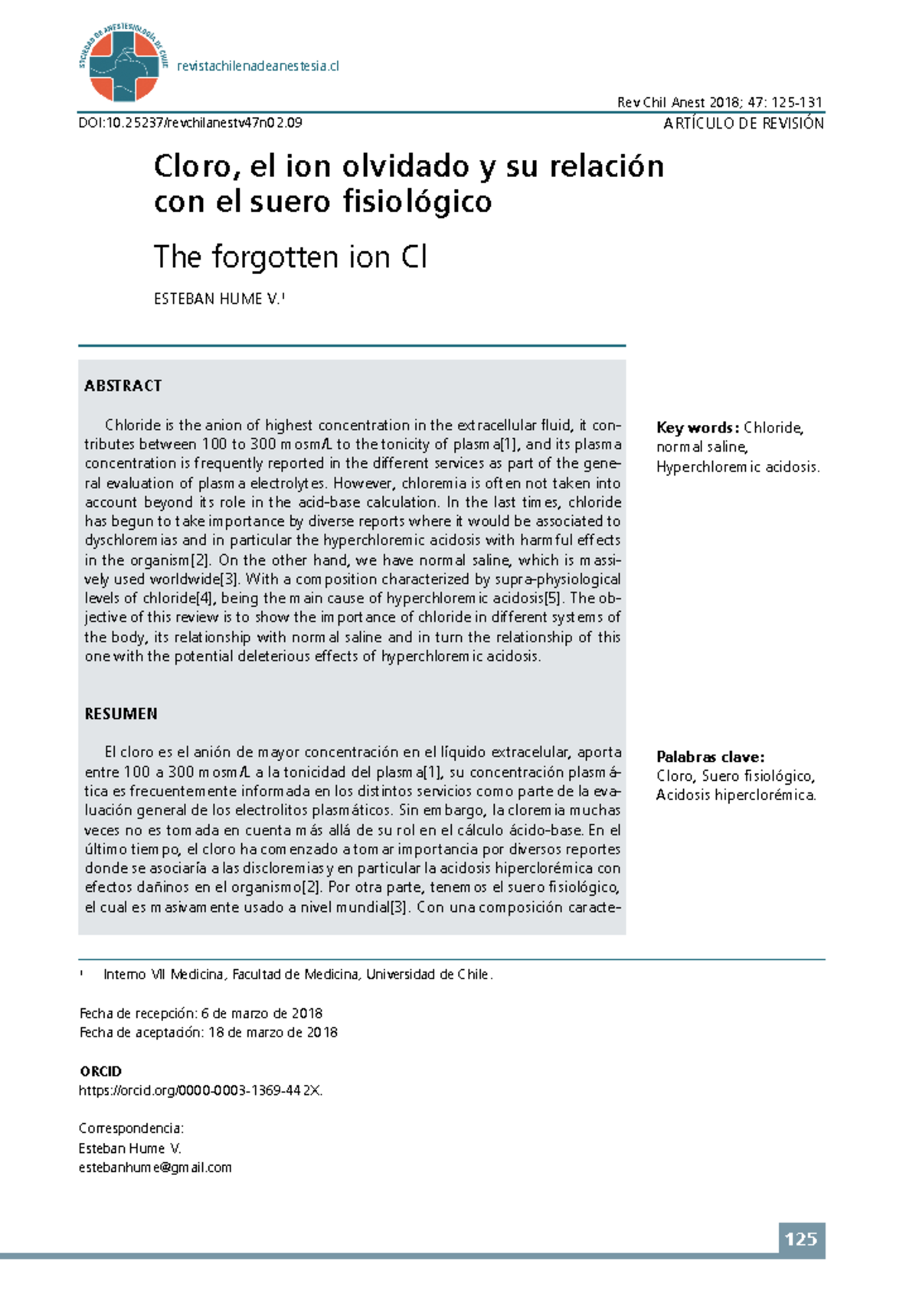 Cloro el ion olvidado - Repaso acerca de electrolitos, hipo e ...