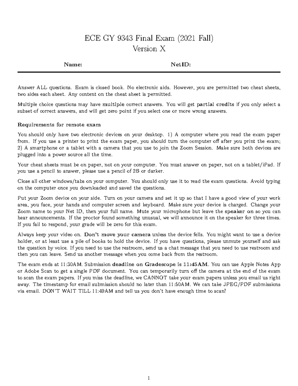 Final el9343 2021 Fall Solutions - ECE GY 9343 Final Exam (2021 Fall ...