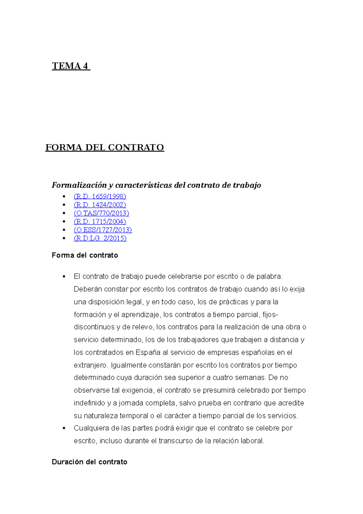 TEMA 4 - Tema 4 - TEMA 4 FORMA DEL CONTRATO Formalización y ...