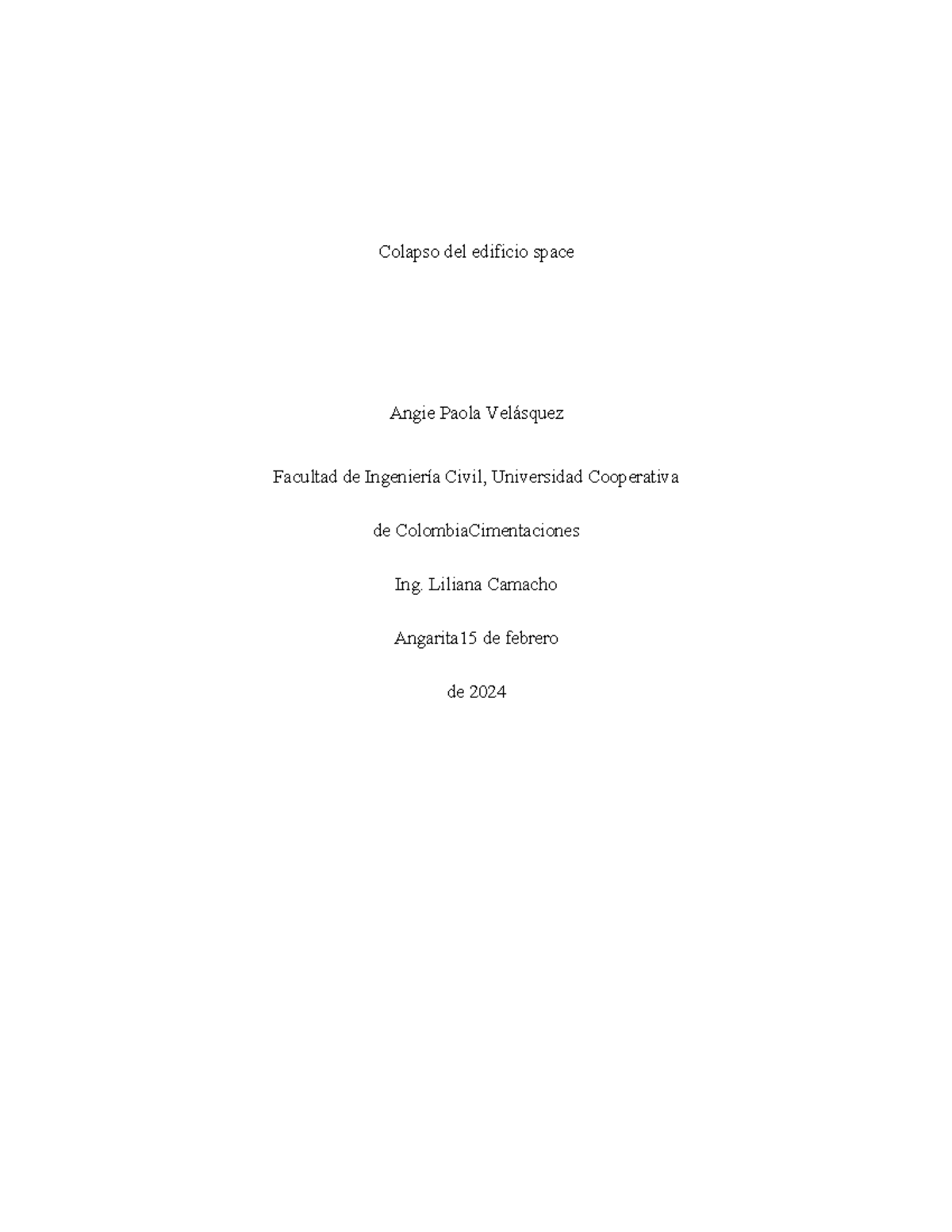 Colapso del edificio space - Colapso del edificio space Angie Paola ...