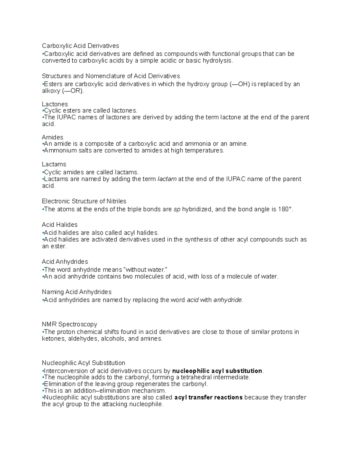 Organic Chemistry Lecture Notes (Chapter 21) - Carboxylic Acid ...