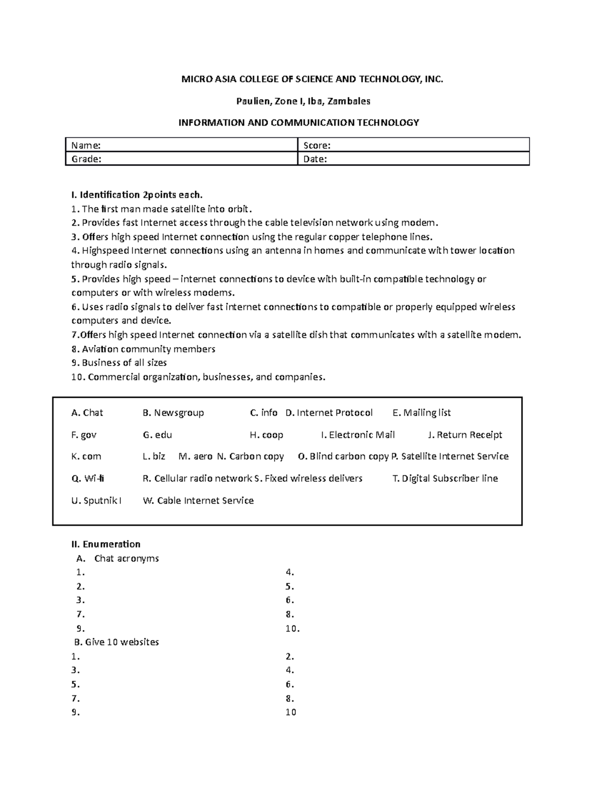 ICT Grade 9 - asdasdxasd - MICRO ASIA COLLEGE OF SCIENCE AND TECHNOLOGY ...