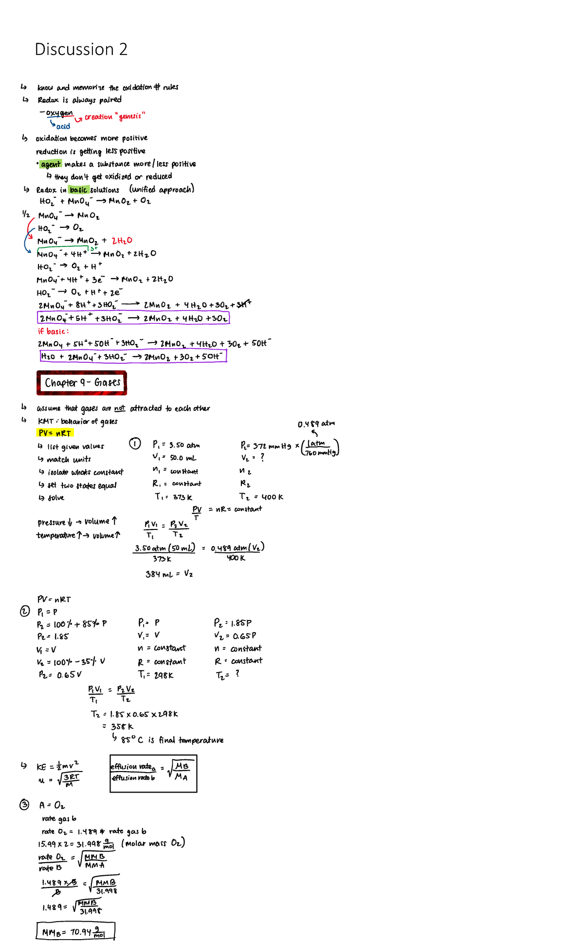 Discussion 2 - Practice materials for Chemistry 001B - CHEM 001B ...
