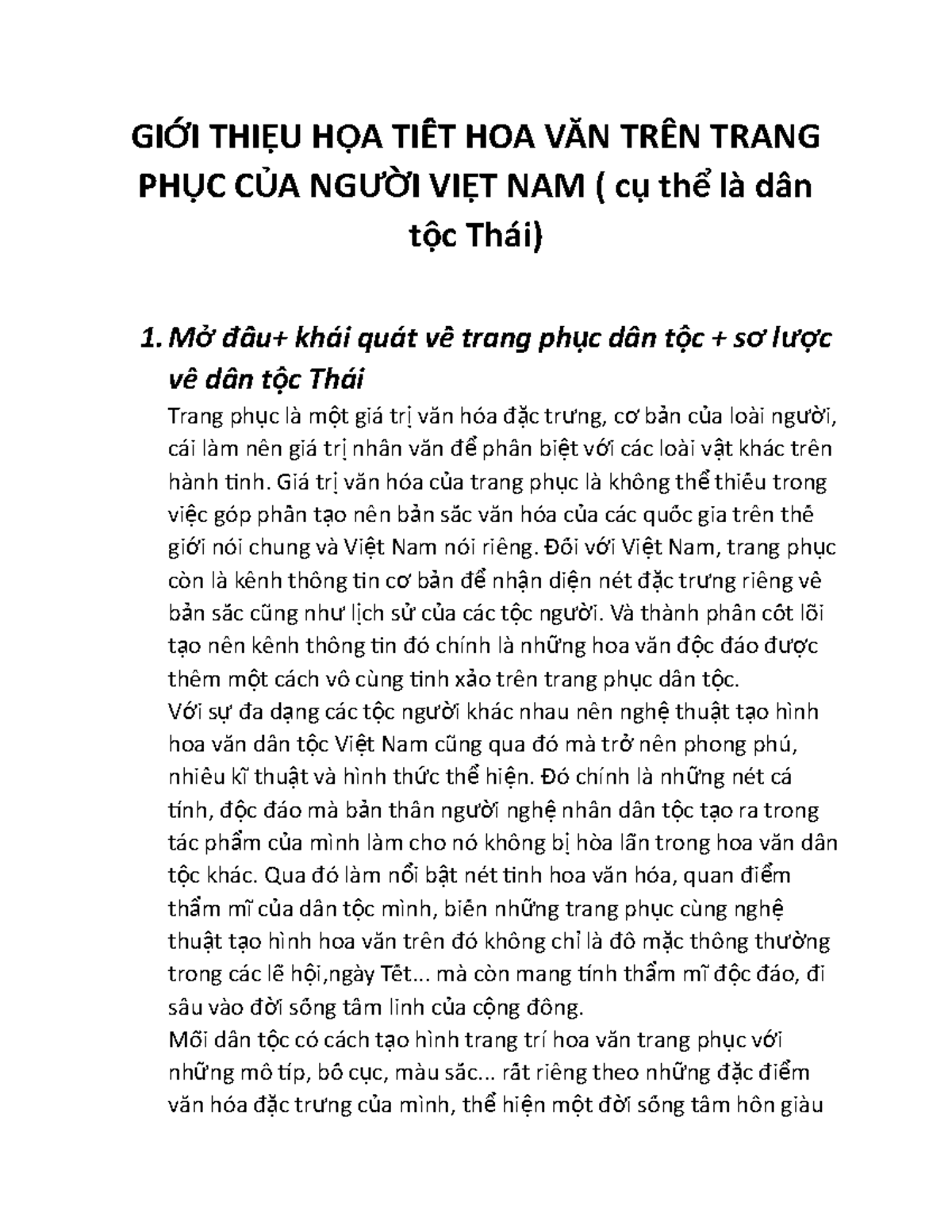 GIỚI THIỆU HOA VĂN TRÊN Trang PHỤC DÂN TỘC THÁI - GI ỚI THI U HỆ ỌA TIẾẾT HOA VĂN TRẾN TRANG PH ...