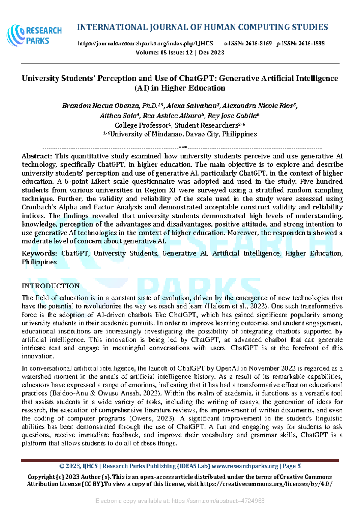 SSRN-id4724968 - REPORT - journals.researchparks/index.php/IJHCS e-ISSN ...