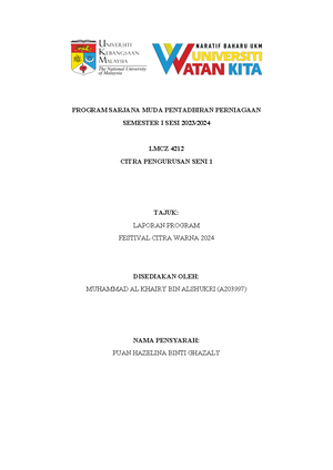 Kumpulan 6 Tugasan Esei - KURSUS: LMCR1412 PENGURUSAN PROGRAM BERIMPAK SET 1 SEMESTER 1 SESI ...