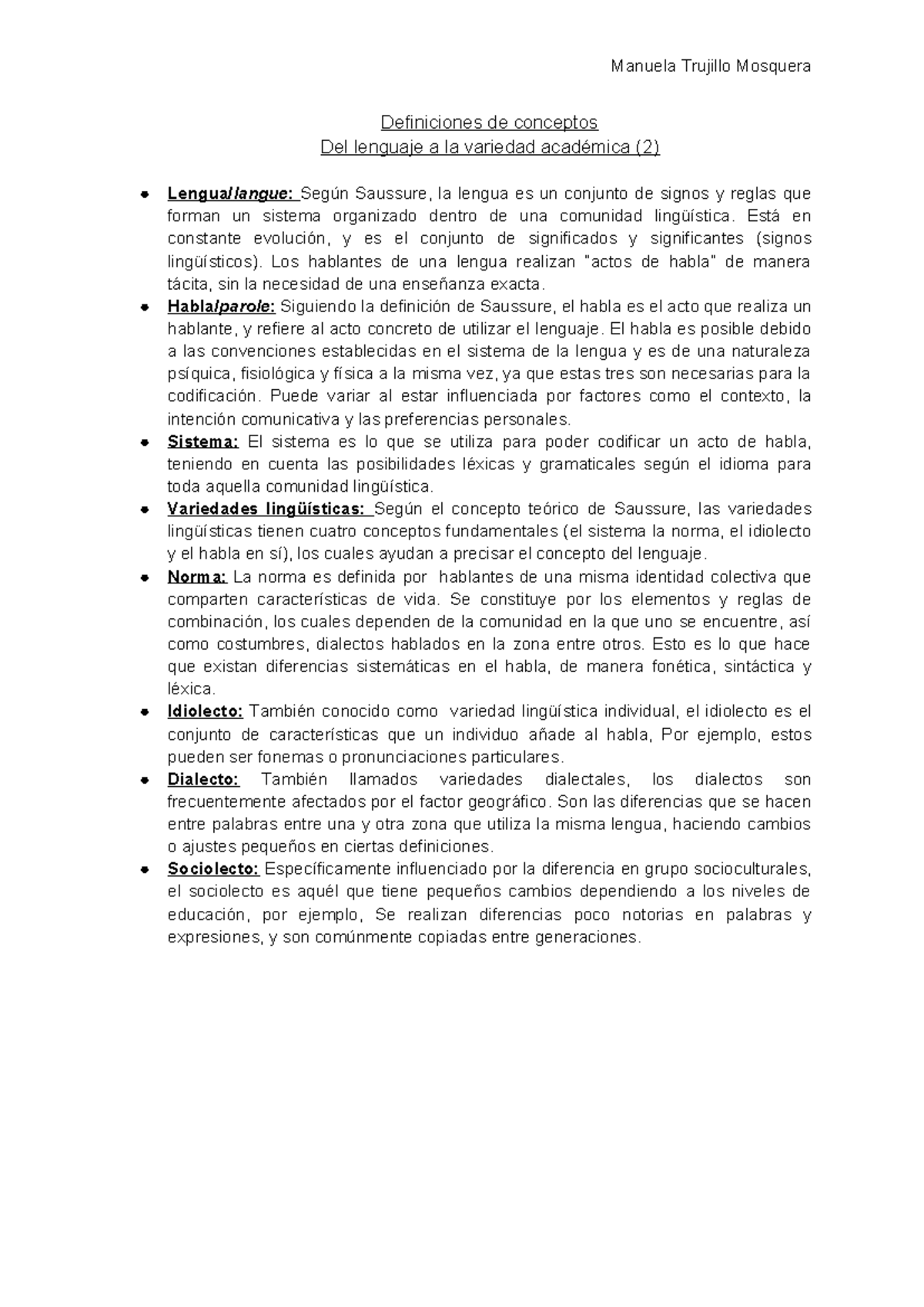 Definiciones - del lenguaje a la variedad académica - Manuela Trujillo ...