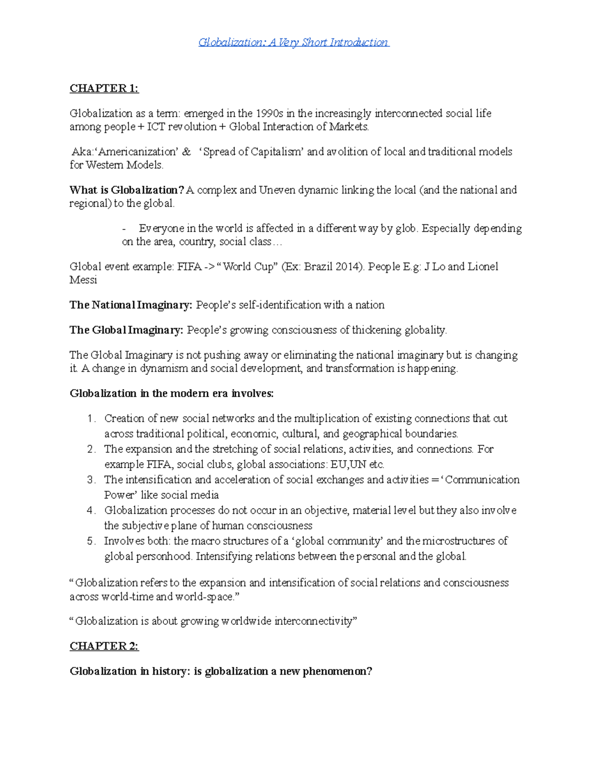 Globalization A Very Short Introduction - CHAPTER 1: Globalization as a ...