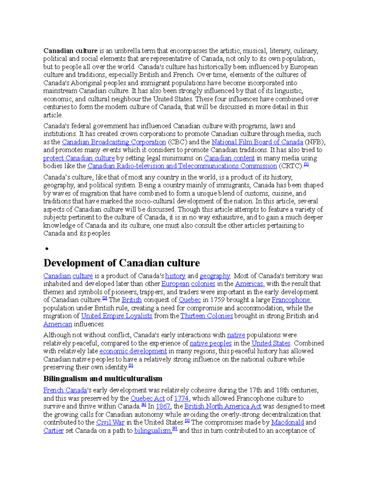 The Influence of Canadian Government and Regulations on Canadian ...