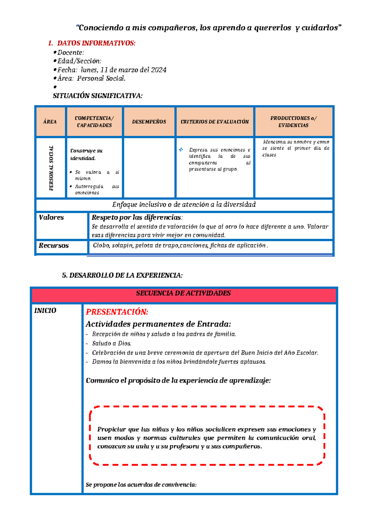 Conociendo a mis compañeros. - “Conociendo a mis compañeros, los ...
