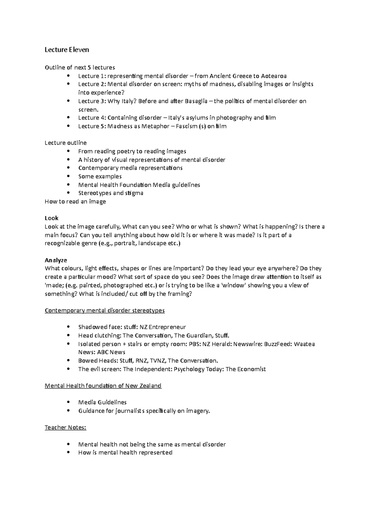 Lecture Eleven - Lecture Eleven Outline of next 5 lectures Lecture 1 ...