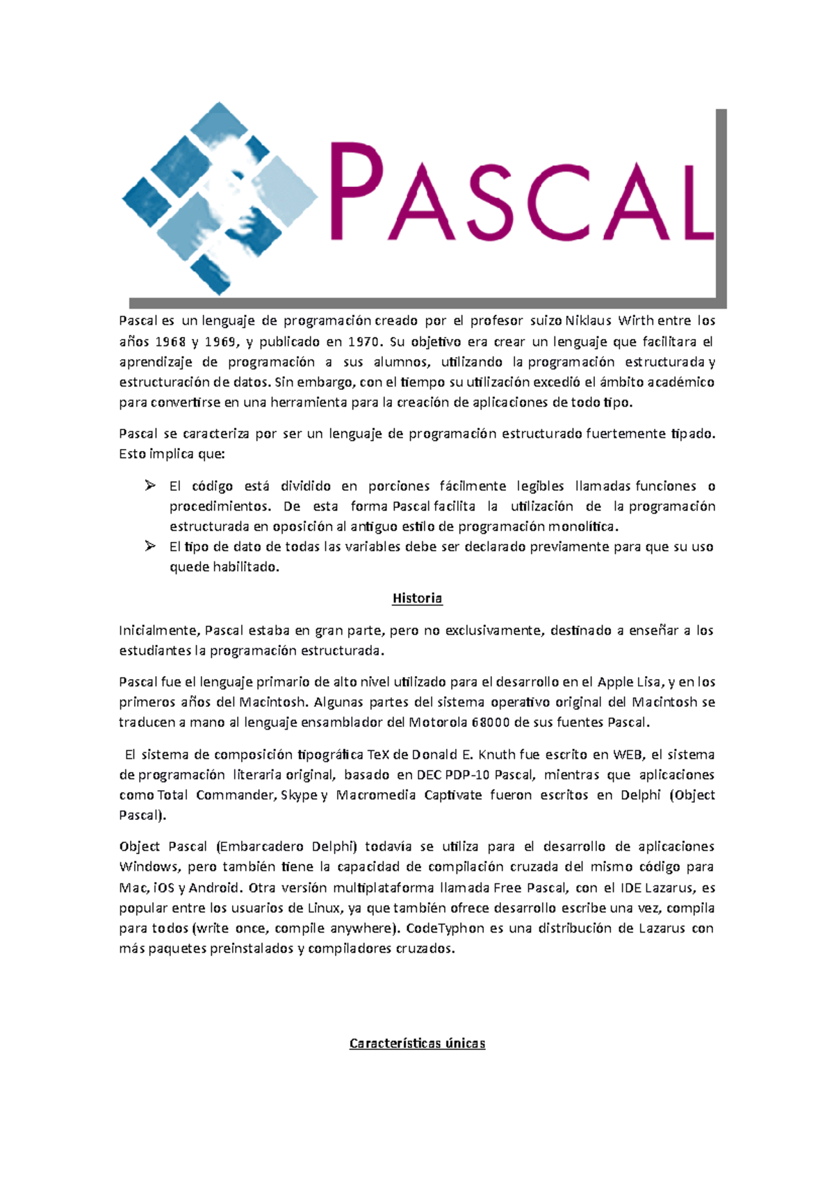 Pascal - Pascal es un lenguaje de programación creado por el profesor ...
