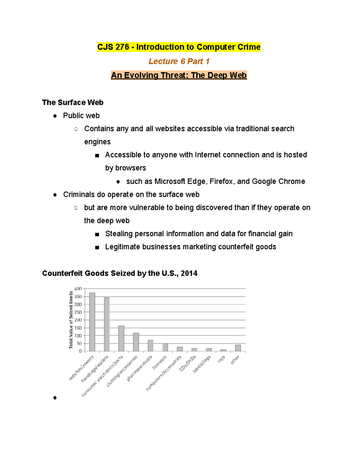 Cjs 276 Lecture 6 Part 1 Spring 2020 Cjs 276 Introduction To Computer Crime Lecture 6 Part