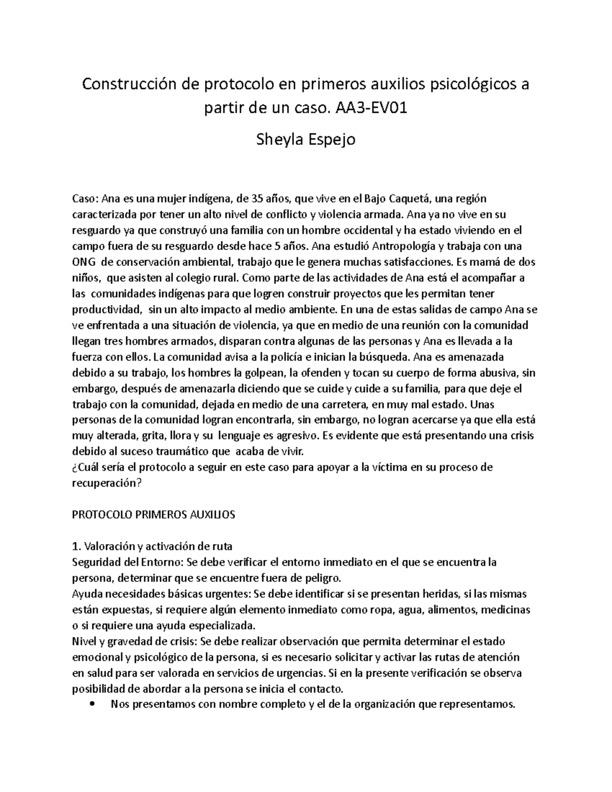 AA3-EVO1 - AA3-EV01 - Construcción de protocolo en primeros auxilios psicológicos a partir de un ...