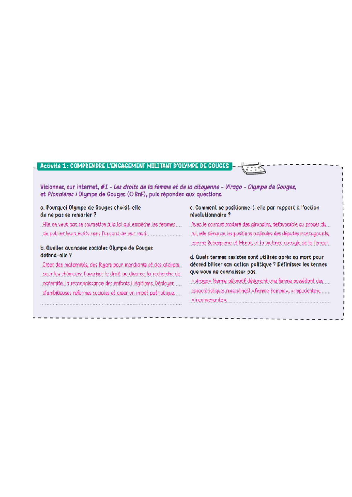 Declaration DES Droits DE LA Femme ET Citoyenne - Français - Studocu