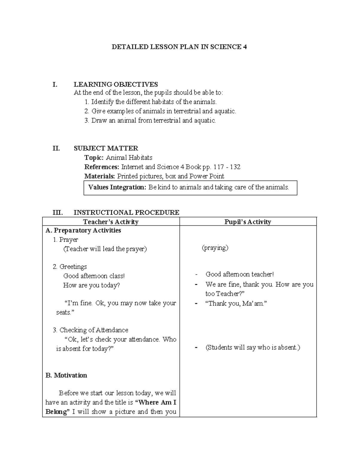 DLP IN Science 4 - Daily Lesson Plans - DETAILED LESSON PLAN IN SCIENCE ...