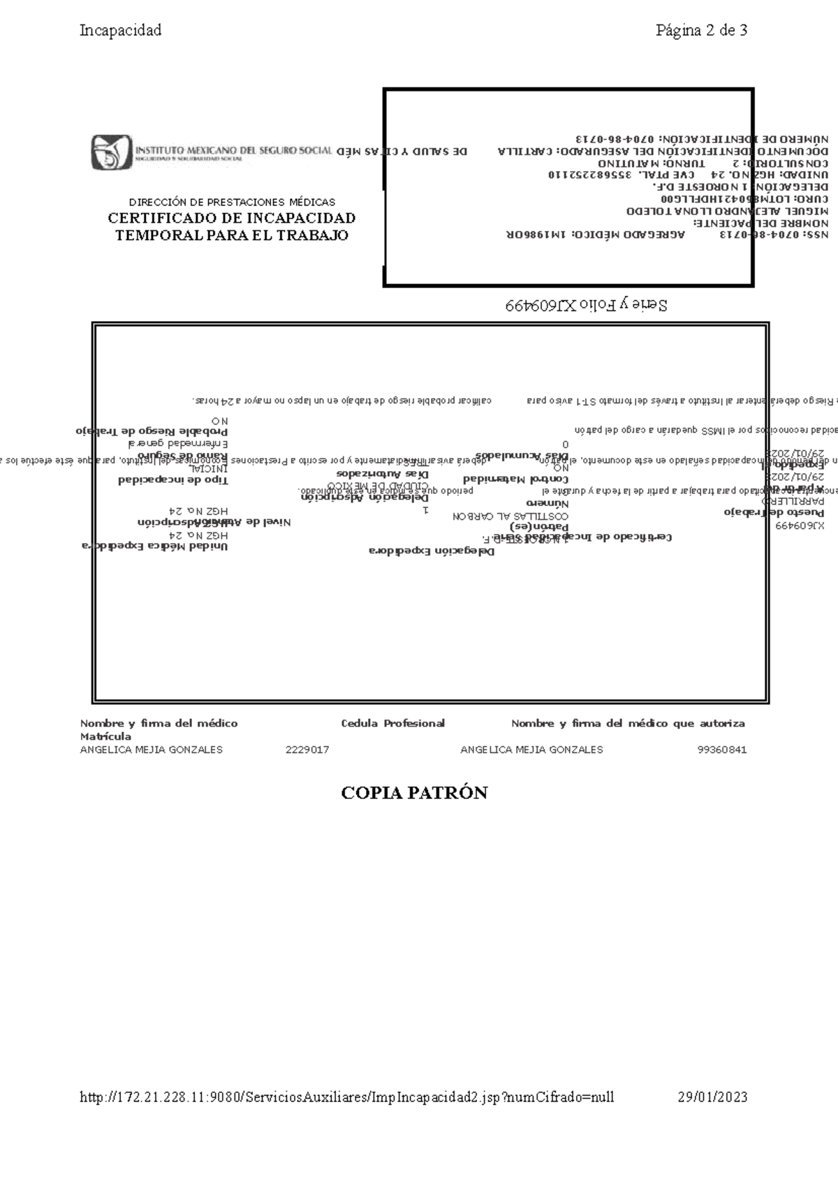 Formato-edit-Incapacidad Miguel - AGREGADO MÉDICO: 1M1986OR NSS: 0704 ...