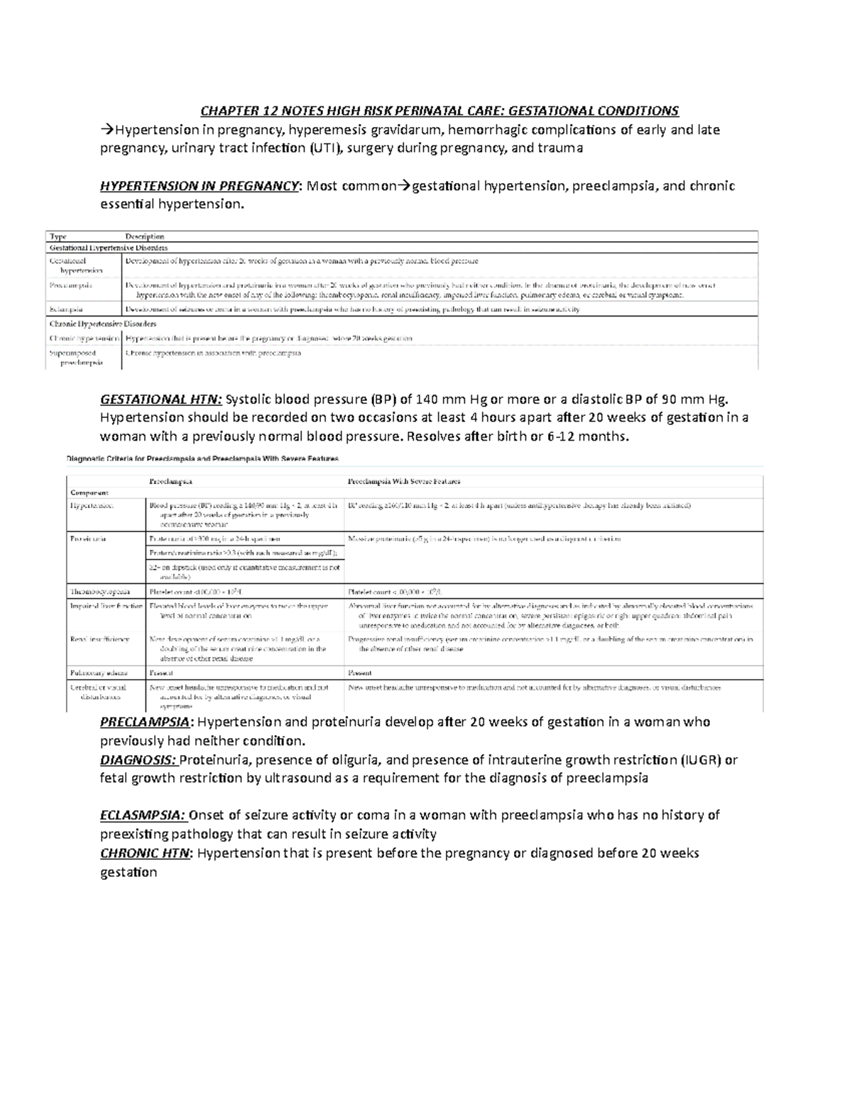 Chapter 12 Notes HIGH RISK Perinatal CARE - CHAPTER 12 NOTES HIGH RISK ...