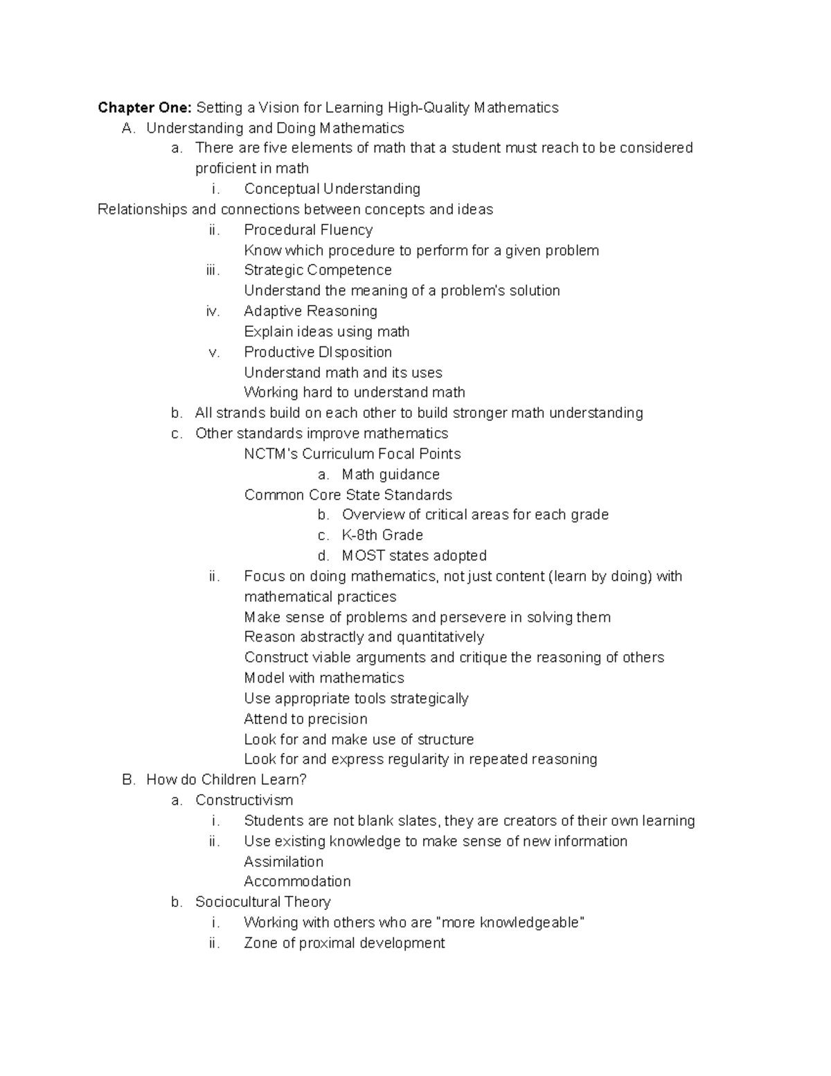 EEU209 Chapter 1 and 2 Outline - Chapter One: Setting a Vision for ...