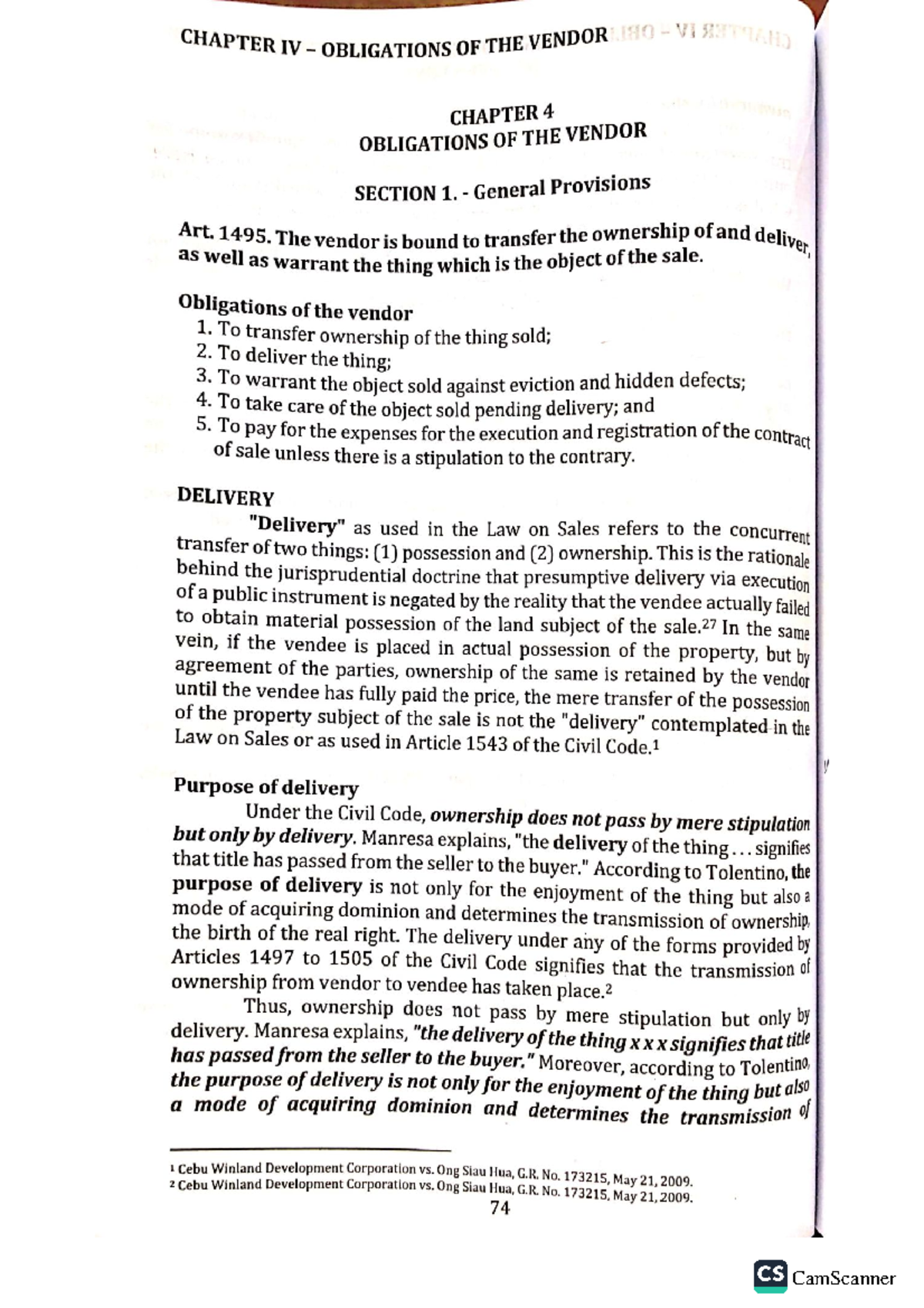 Chap 4 Part 1-Law on Sales - Bachelor of Science in Accountancy - Studocu