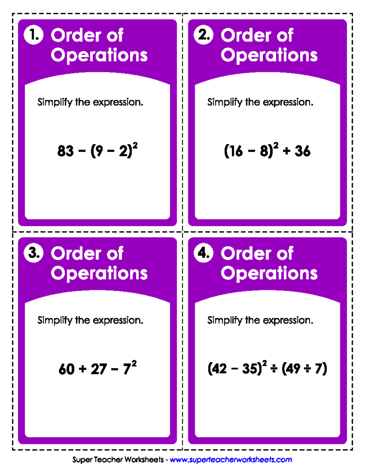 Order-of-operations-task-cards-3 Tscod - Pensamiento matematico - Studocu