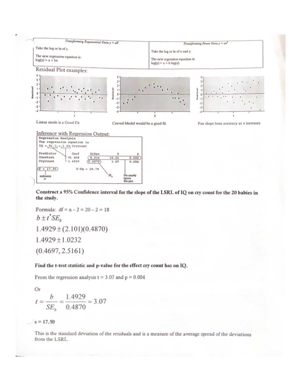 Calc:formula regression tips - Studocu