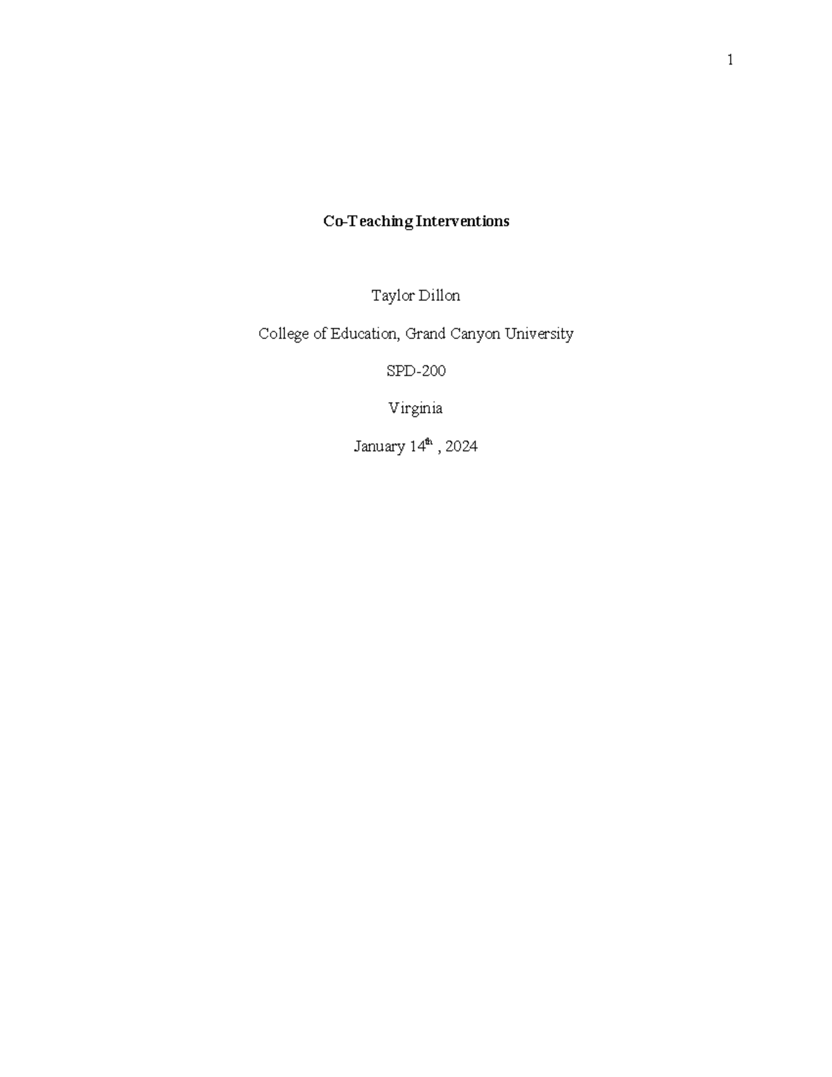 Co-Teaching Interventions - Co-Teaching Interventions Taylor Dillon ...