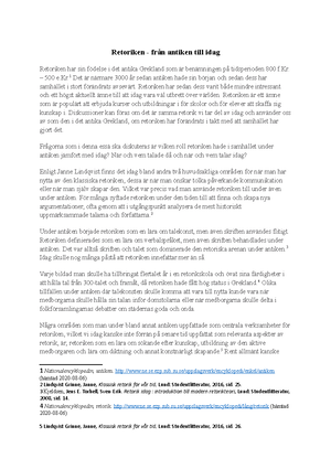 Retorisk analys - Analysen kommer att grunda sig på talets disposition ...