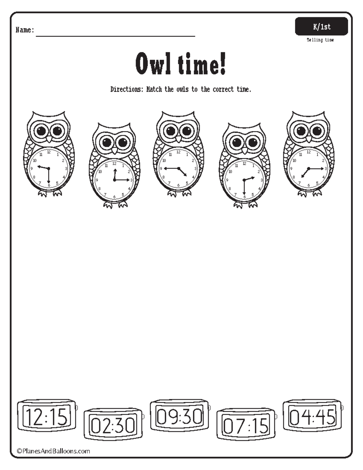 Telling time quarter to quarter past half past time worksheets - Owl ...