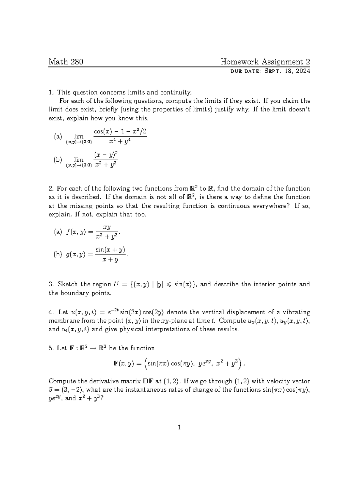 Hmwk02 - Weekly HW - Math 280 Homework Assignment 2 due date: Sept. 18, 2024 This question ...