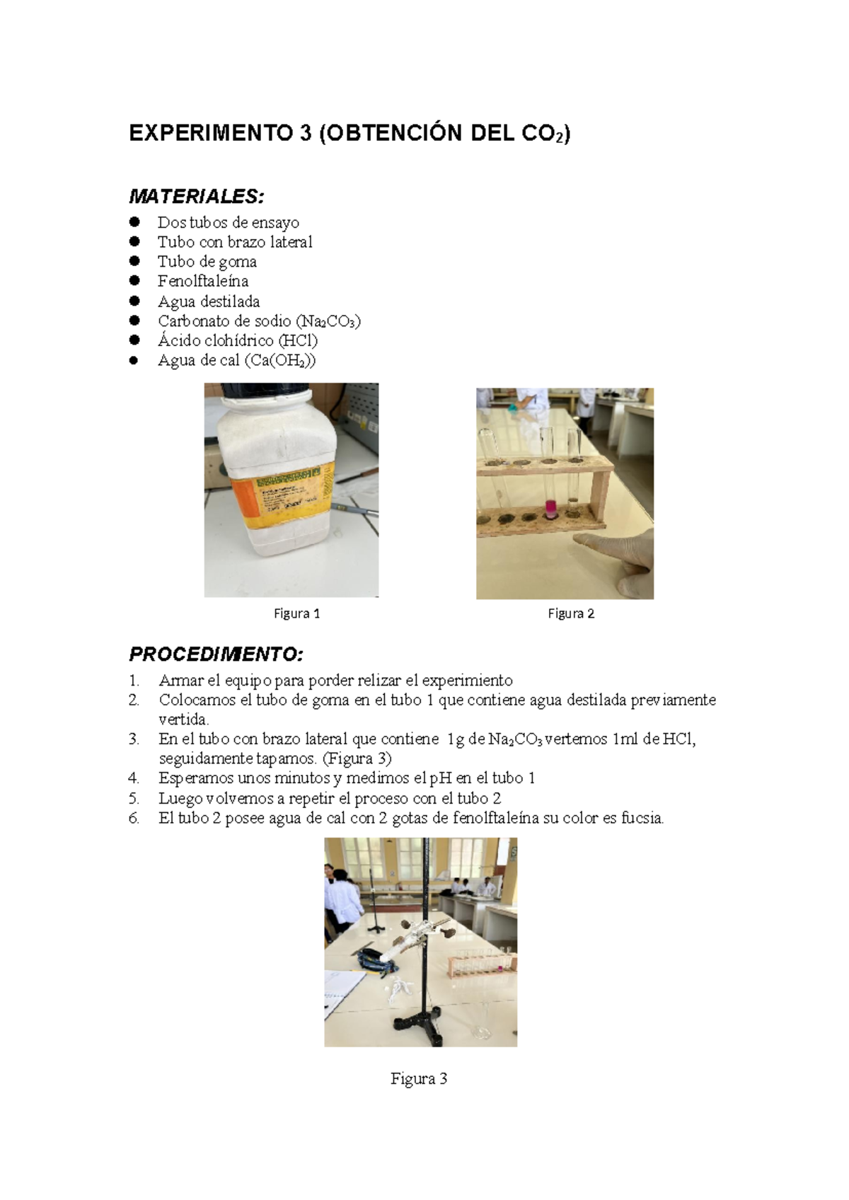 EXP 3 - ............................................ - EXPERIMENTO 3 (OBTENCIÓN DEL CO 2 ) - Studocu