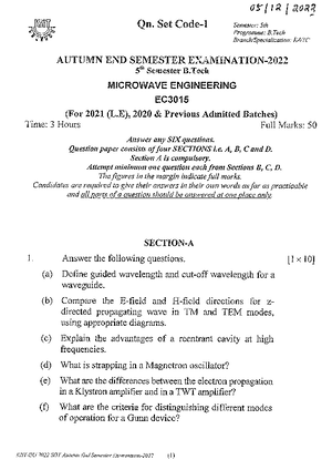 Magnetron Oscillator - MWE - Microwave and Wave Engineering(MWE) - Studocu