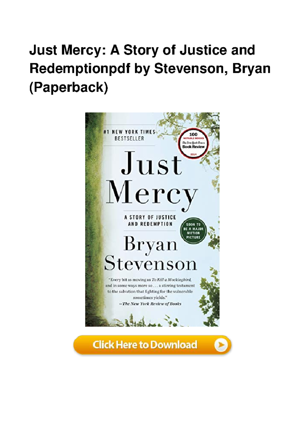 Just Mercy A Story of Justice and Redemp - The benefit you get by ...