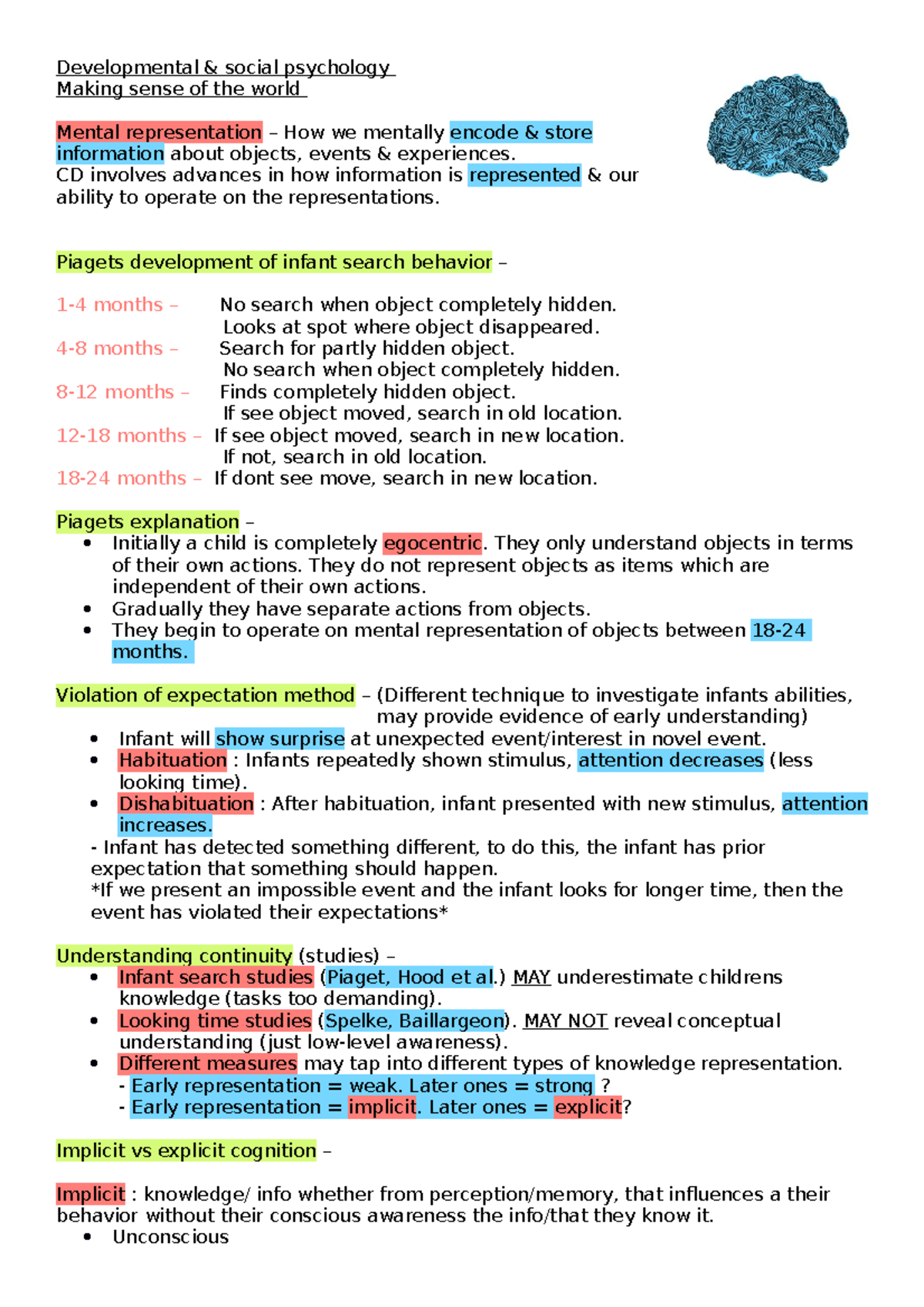 Making sense of the world - Developmental & social psychology Making ...