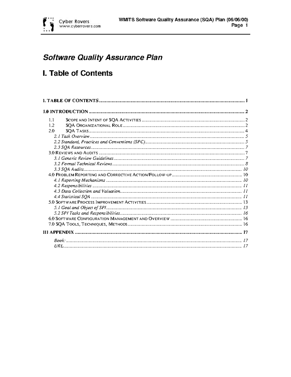 Lecture 11 SQA - SCO203 - Software Quality Assurance Plan - Page I ...
