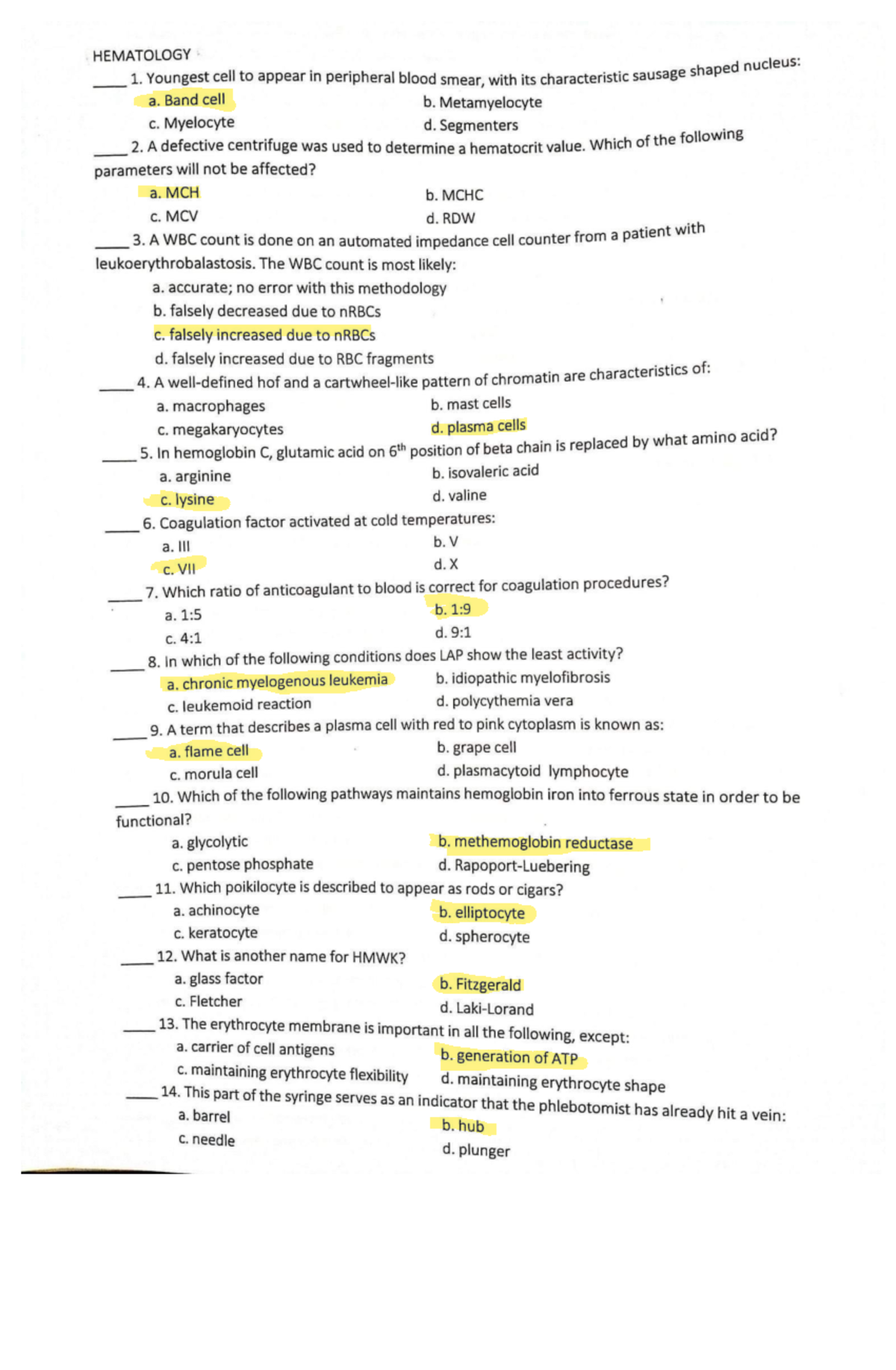 exit examinatiooooon - Medical Technology - Studocu