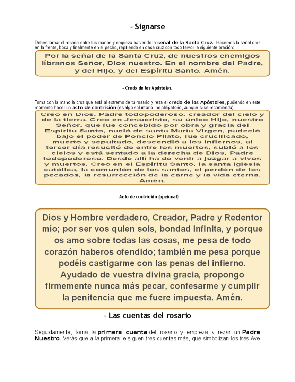 El Santo Rosario - Importancia del rezo - Signarse Debes tomar el ...