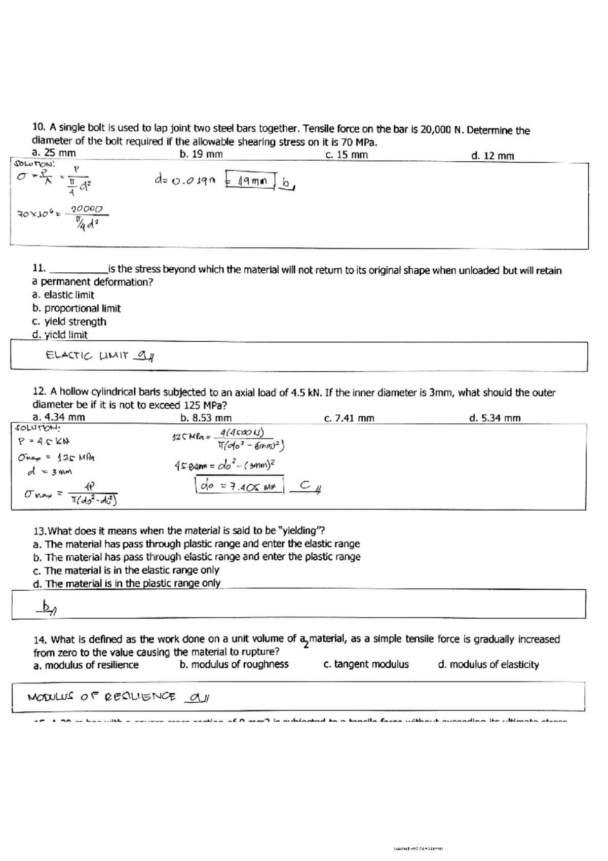 Strength of Materials LA 8.ESAS part 2 - Electrical Engineering - Studocu