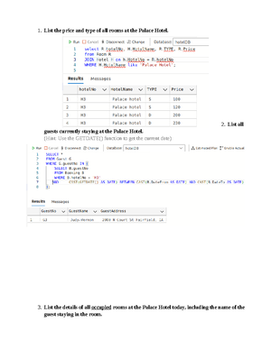 Assignment 1 - database - Answer the following questions. Each question is worth 2 points. Make ...