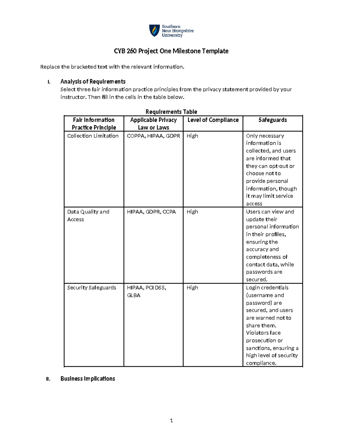 CYB 260 Project One Milestone Template Hoshua Hennessy - CYB 260 ...